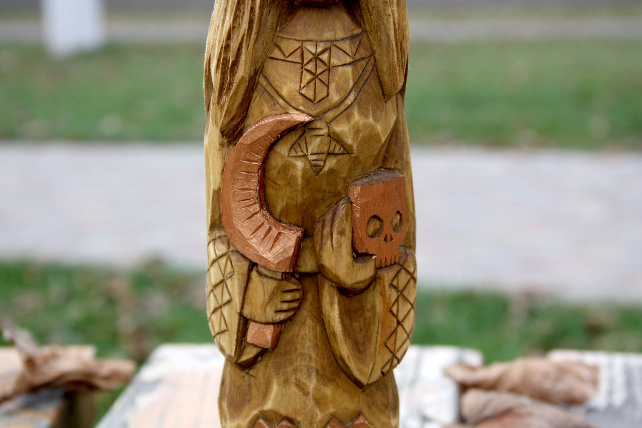 Big statue of Slavic Goddess MORANA embodies the cycle life