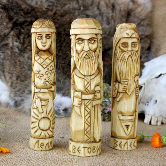 Wooden figurine of Slavic God SVITOVIT