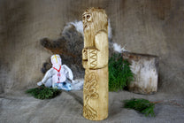 Big statue of main Slavic God ROD born from an egg