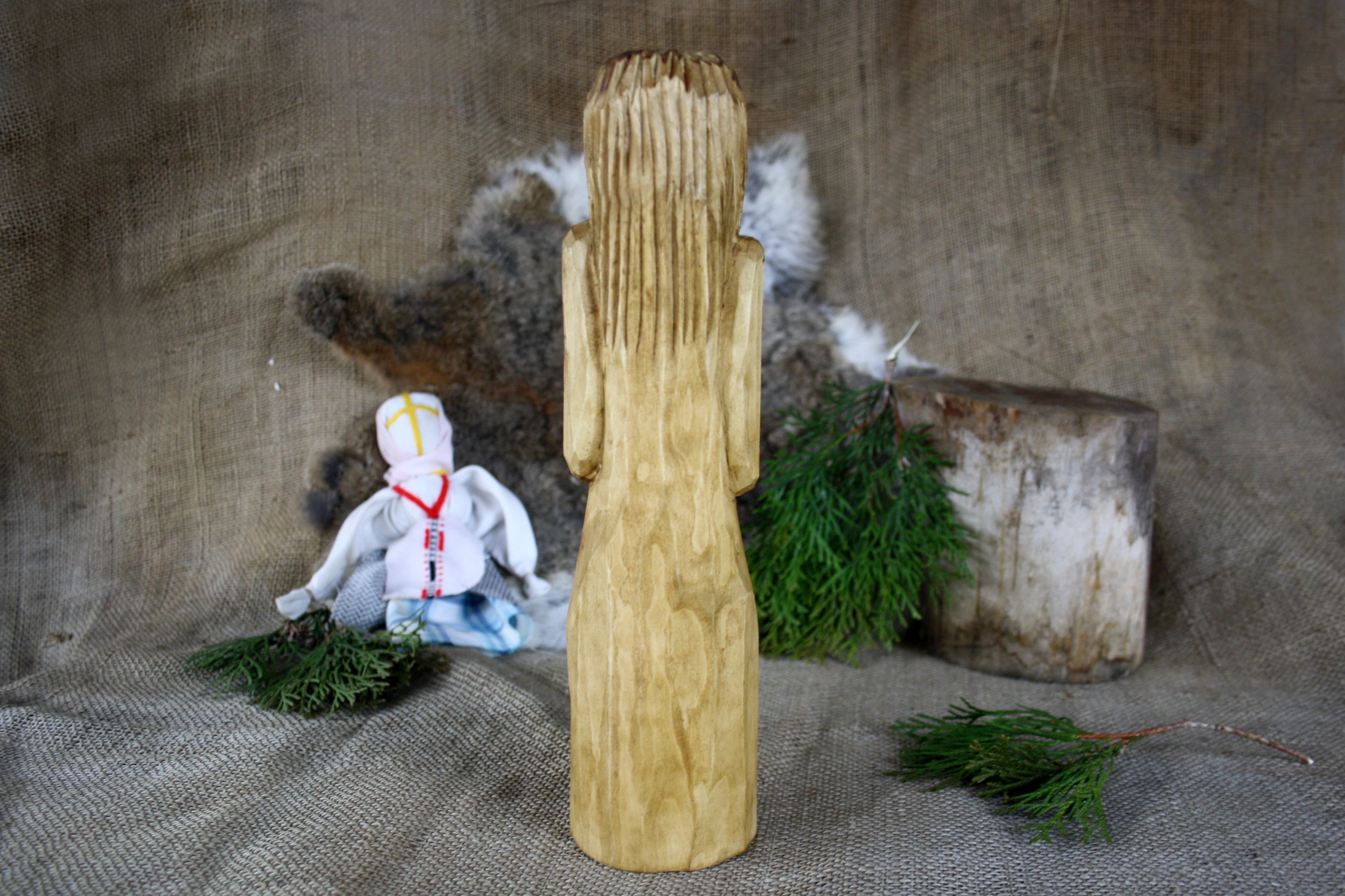 Big statue of main Slavic God ROD born from an egg