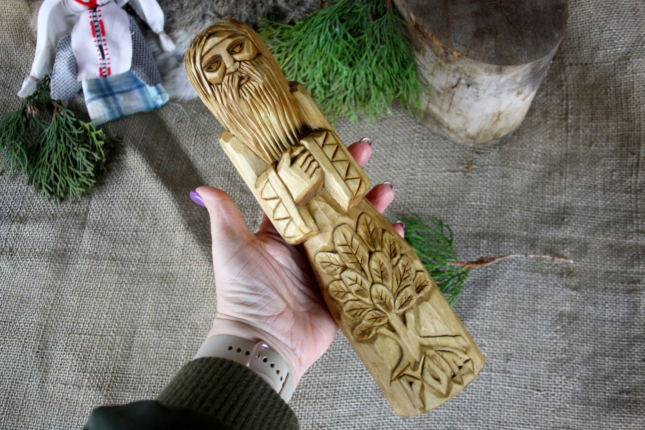 Big statue of main Slavic God ROD born from an egg