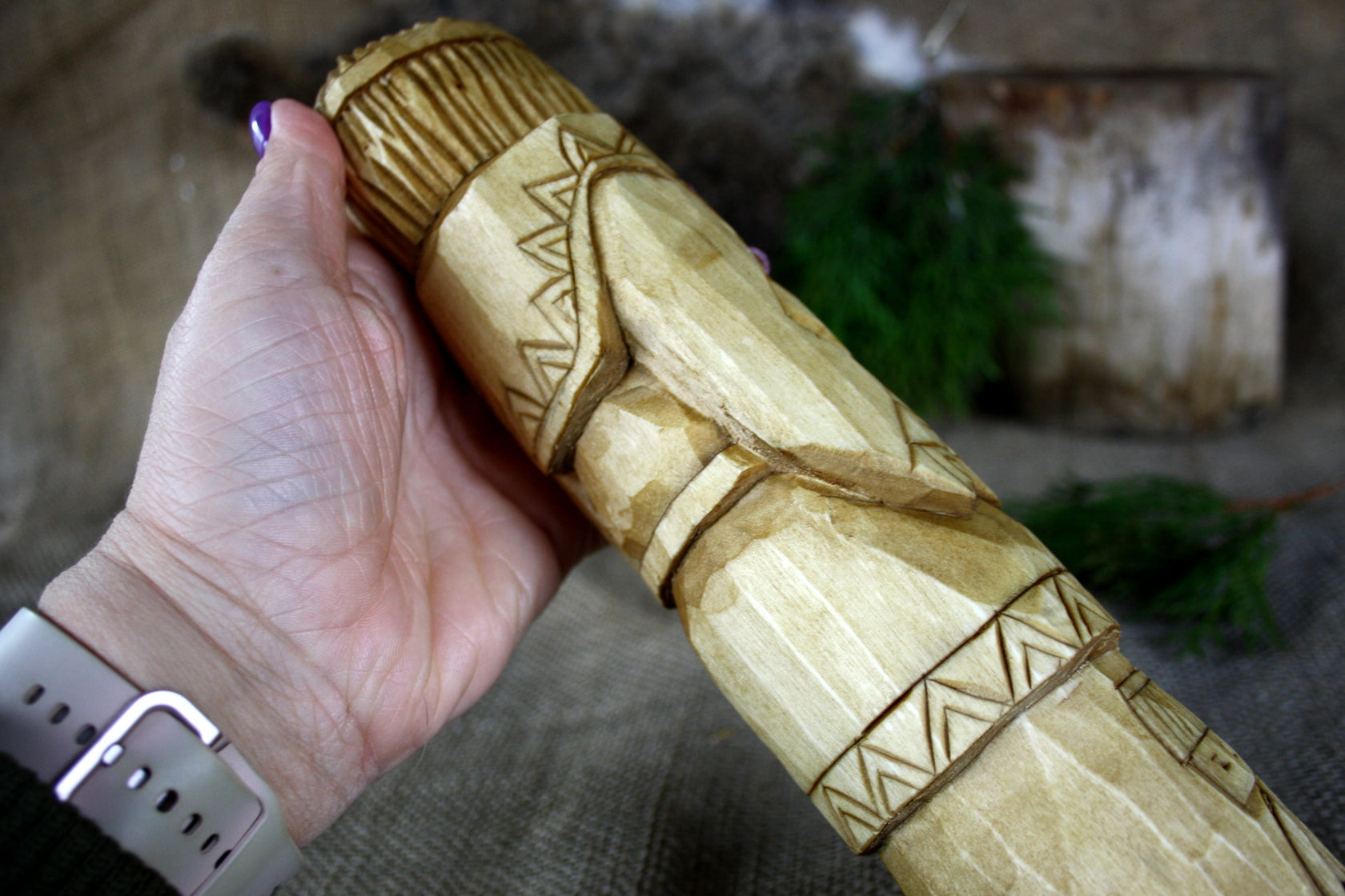 Big statue of Slavic God DAZHBOG personification of the sun