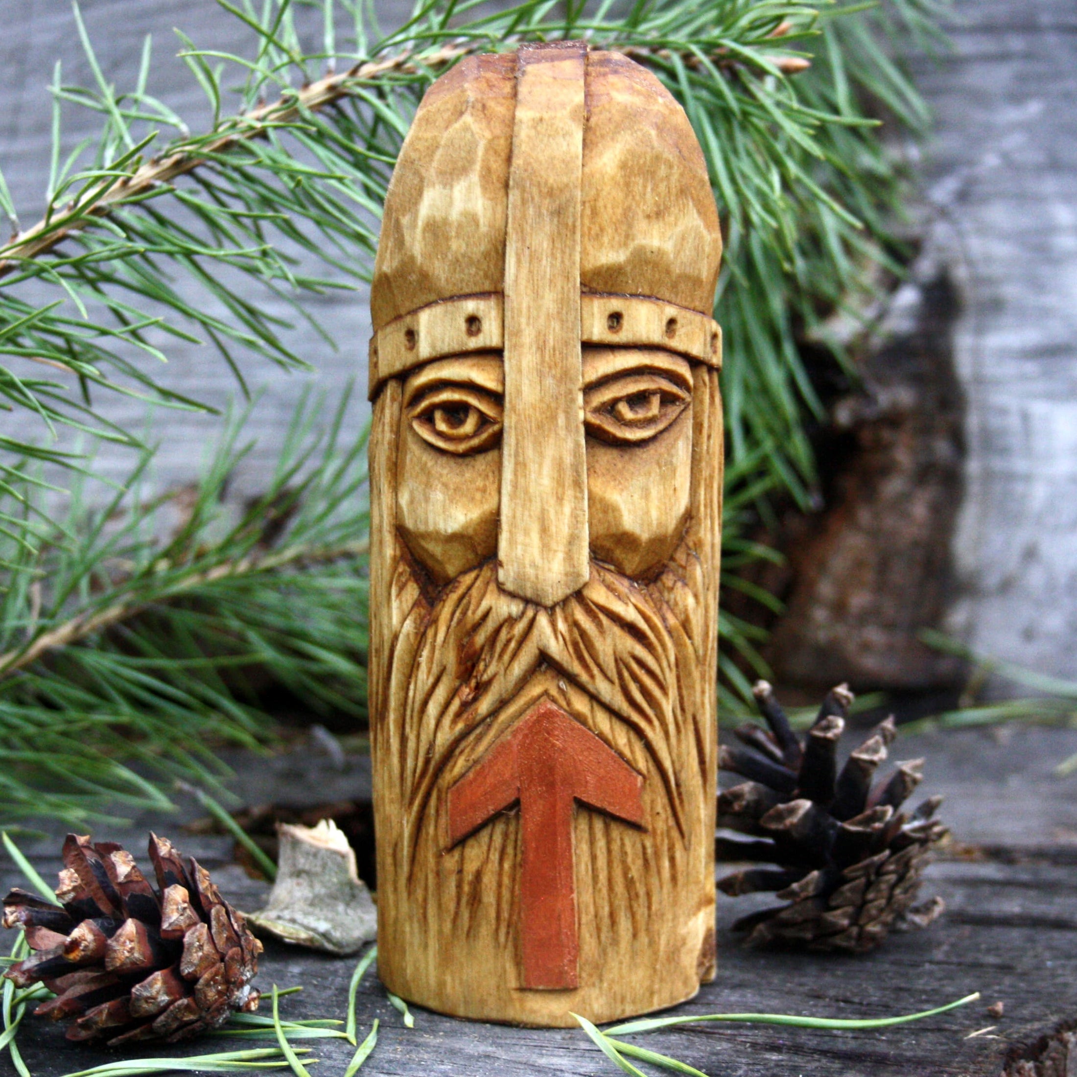 Wooden panel of Norse god TYR might showcase the brave deity