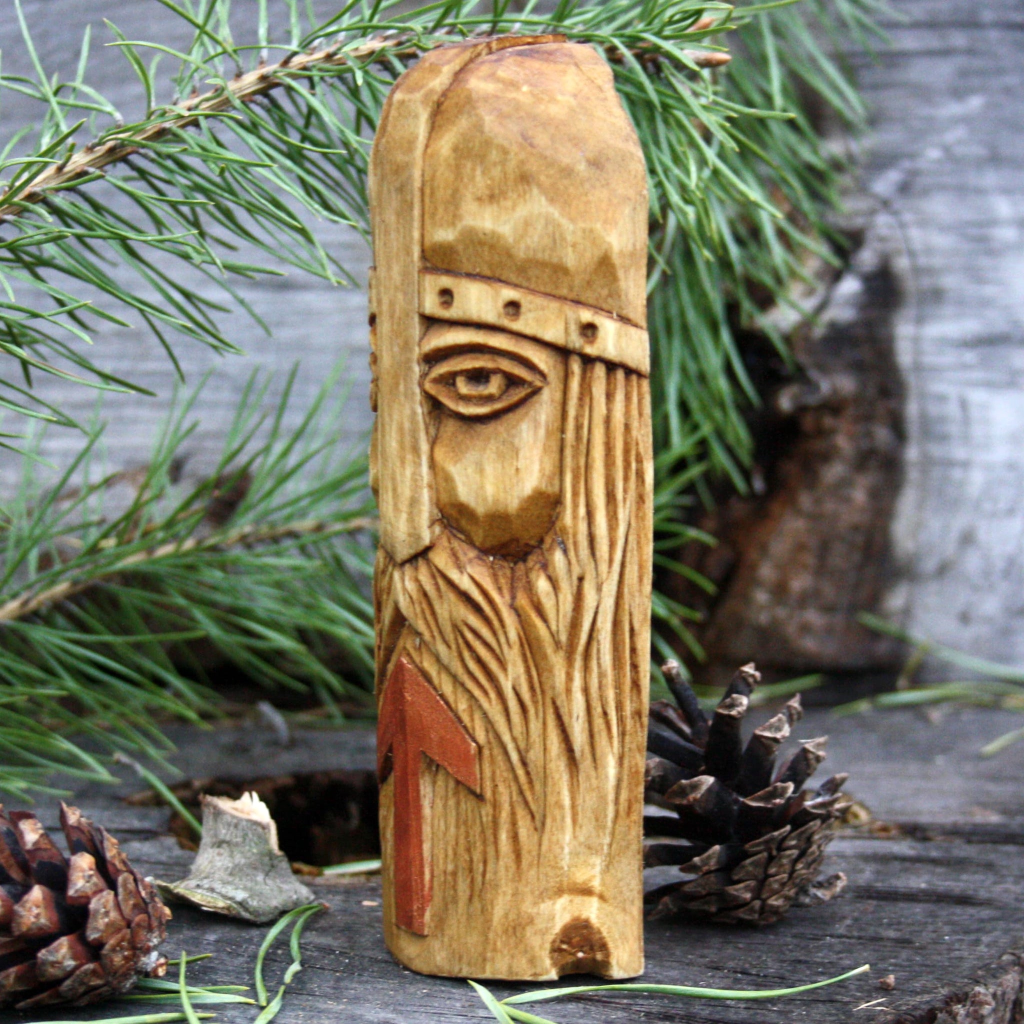 Wooden panel of Norse god TYR might showcase the brave deity